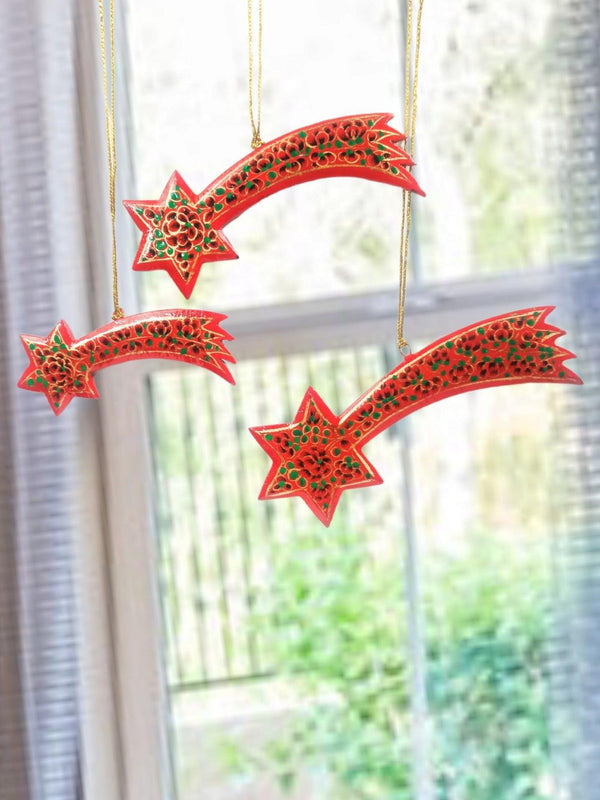 Shooting Star | Paper Machie 3 Piece set | Christmas Star