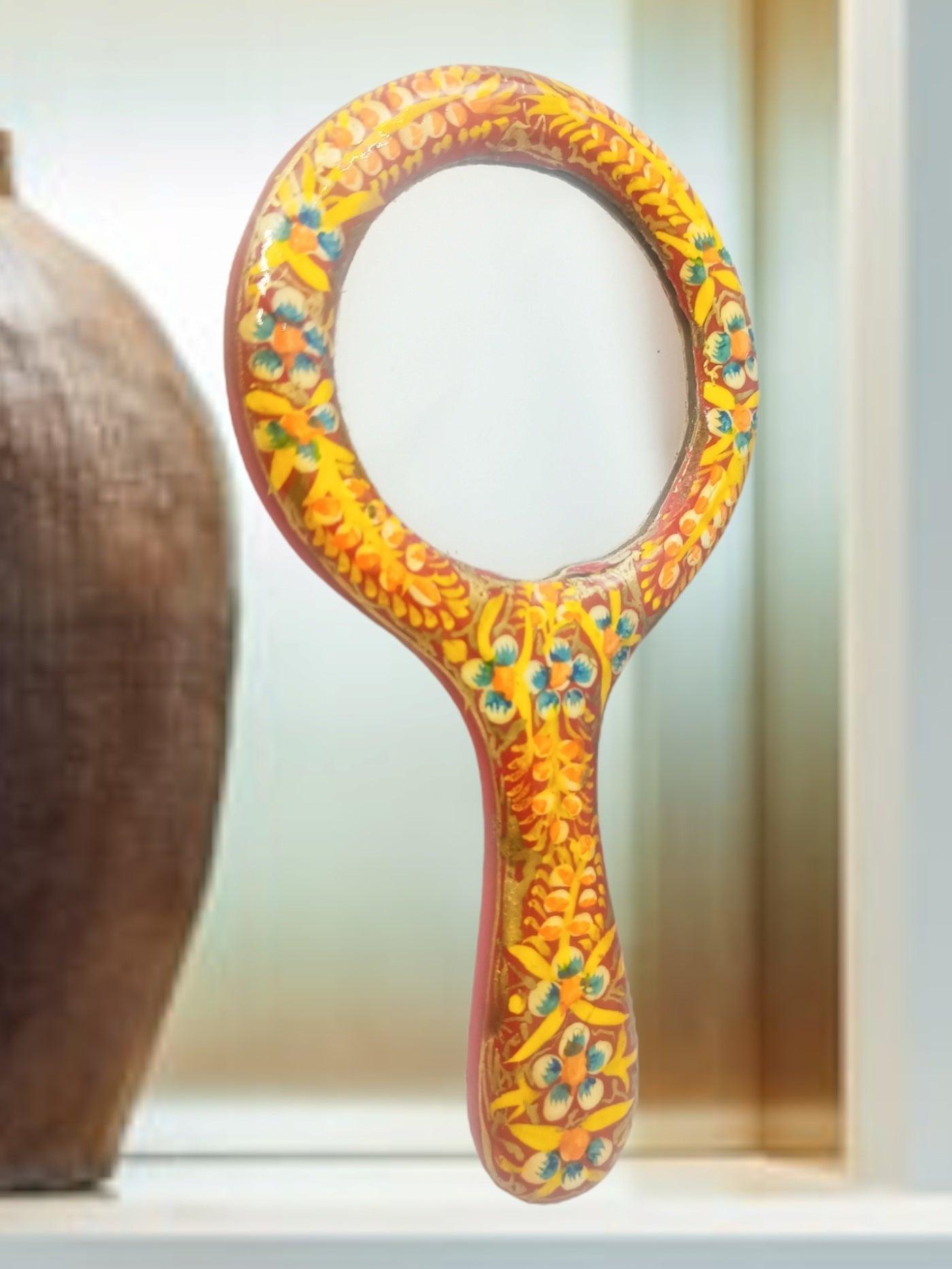 Hand Mirror | Paper Machie | 3 inch Mirror